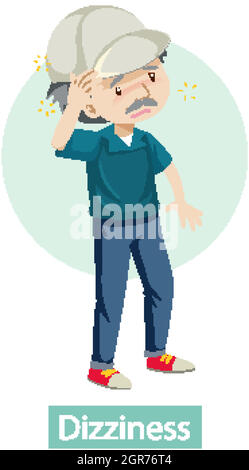Cartoon character with dizziness symptoms Stock Vector Image & Art - Alamy