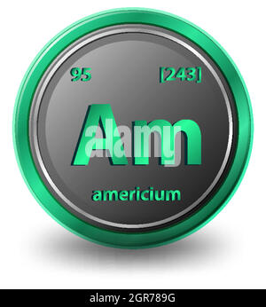 Americium symbol. Chemical element of the periodic table. Vector stock ...