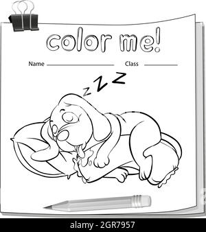 Color worksheet for student illustration Stock Vector Image & Art - Alamy