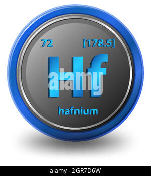 Hafnium symbol. Chemical element of the periodic table. Vector stock ...
