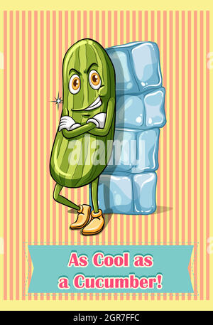 Cool as a cucumber idiom Stock Vector Image & Art - Alamy