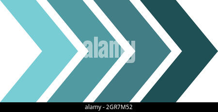 Striped arrow icon white isolated on blue background vector ...