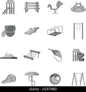 playground park outdoor play icons set vector Stock Vector Image & Art ...