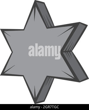 Six pointed star, geometric shape isolated on white background Stock ...