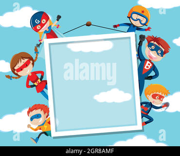 Super hero border frame illustration Stock Vector Image & Art - Alamy