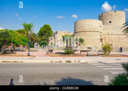 71043 MANFREDONIA, ITALY - Sep 05, 2021: view of the swabian angevin ...
