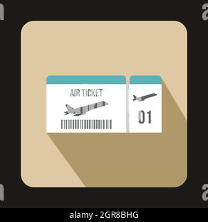 Fly pass ticket icon flat vector. Airline ticket. Air travel isolated ...