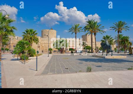 71043 MANFREDONIA, ITALY - Sep 05, 2021: view of the swabian angevin ...