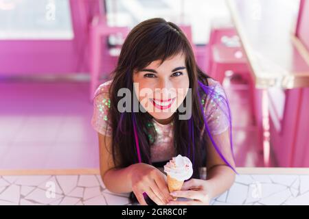 face of beautiful girl with piece of ice Stock Photo - Alamy