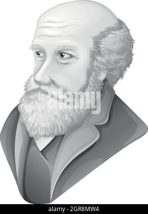 Portrait of Famous Naturalist Charles Darwin illustration Stock Vector ...