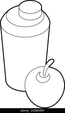 Apple icon, outline style Stock Vector Image & Art - Alamy