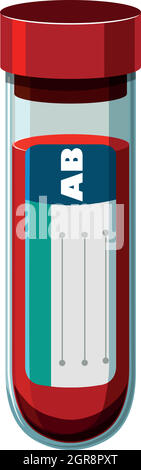 Test tube with blood and urine sample container isolated on white ...