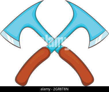 Two crossed axes icon, cartoon style Stock Vector Image & Art - Alamy