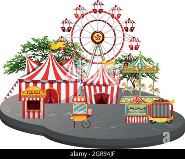 Fun fair background scene illustration Stock Vector Image & Art - Alamy