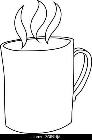 Steam mug icon, outline style Stock Vector Image & Art - Alamy