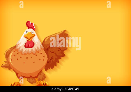 Background template with plain color and fat chicken illustration Stock ...