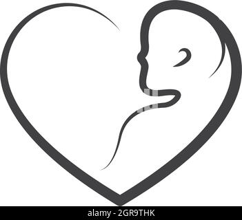 Sketch of a woman her daughter and a heart shape Stock Vector Image ...
