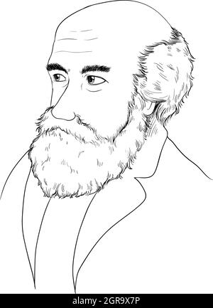Famous Naturalist Charles Darwin illustration Stock Vector Image & Art ...