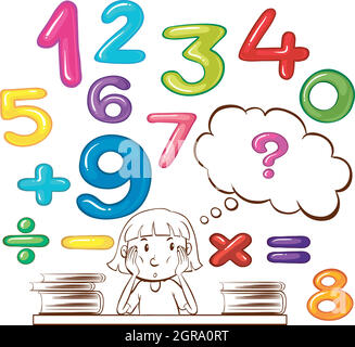 A cartoon illustration of a girl thinking Stock Vector Image & Art - Alamy