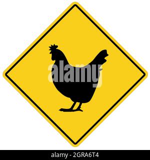 road sign - chicken crossing Stock Photo - Alamy