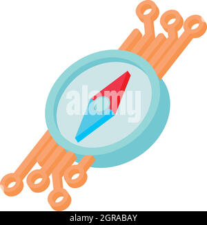 west compass cartoon vector illustration Stock Vector Image & Art - Alamy