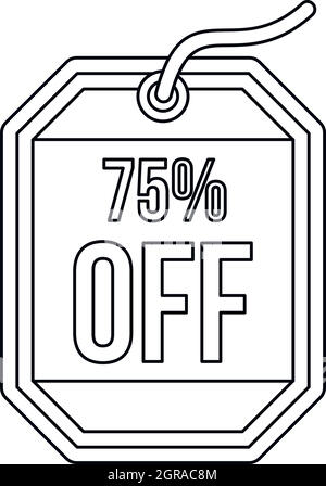 75 percent discount sign icon. Sale symbol. Special offer label ...