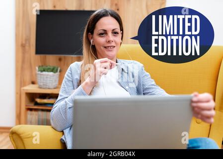 Text sign showing Limited Edition. Business photo showcasing Work of ...