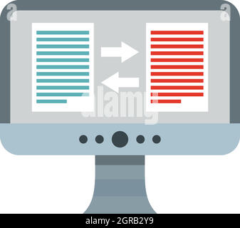 Translation of text on computer icon, flat style Stock Vector Image ...
