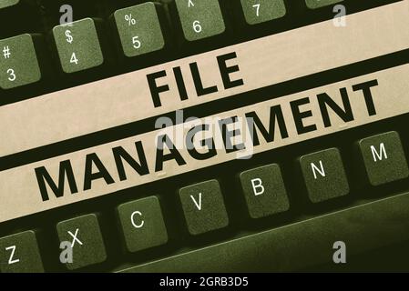Text showing inspiration File Management. Business overview computer ...