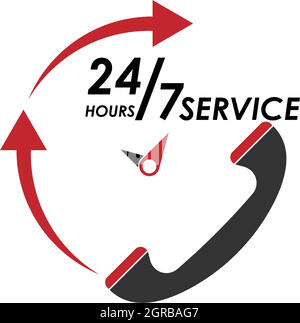 Call 24H icon. Vector illustration, flat design eps10 Stock Vector ...
