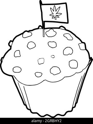 cannabis cake icon vector outline illustration Stock Vector Image & Art ...