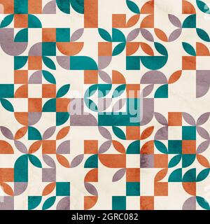 Seamless mid century retro watercolor geometric surface pattern design ...