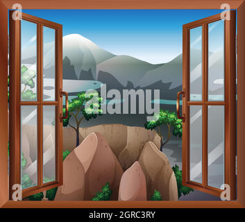 open window, template view Stock Vector Image & Art - Alamy