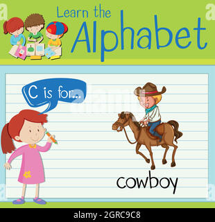 Flashcard letter C is for cowboy illustration Stock Vector Image & Art ...
