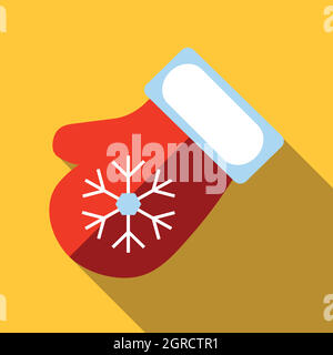 Santa mitten vector sketch icon isolated on background. Hand drawn icon ...