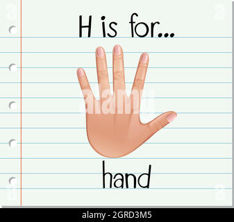 Flashcard letter H is for hand Stock Vector Image & Art - Alamy