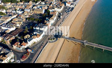 Aerial view of Deal Seafront looking West towards Walmer and Oldstairs ...