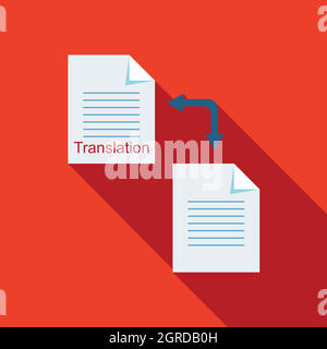 Translation of text on computer icon, flat style Stock Vector Image ...