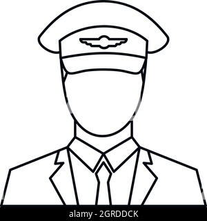 pilot profession icon vector outline illustration Stock Vector Image ...