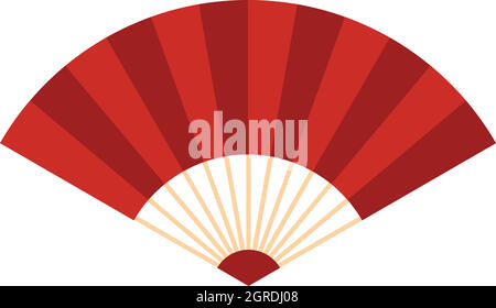 Vector flat style illustration of Japanese fan. Icon for web. Isolated ...