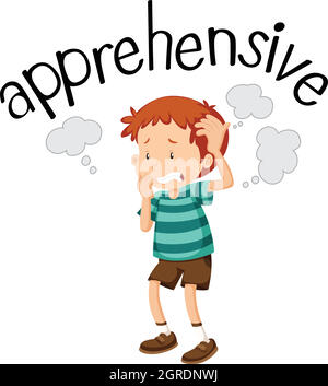 English vocabulary of apprehensive illustration Stock Vector Image ...