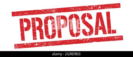 PROPOSAL text on red grungy vintage round rubber stamp Stock Photo - Alamy
