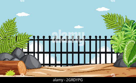 Zoo park without animal scene illustration Stock Vector Image & Art - Alamy