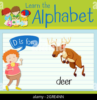 Flashcard letter D is for deer Stock Vector Image & Art - Alamy