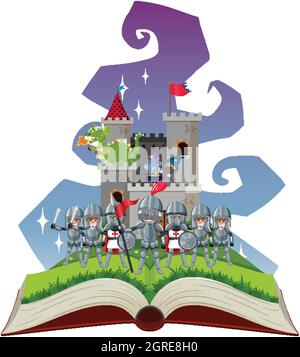 Medieval open book theme illustration Stock Vector Image & Art - Alamy