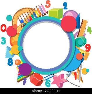 Blank math template with math tools and elements illustration Stock ...