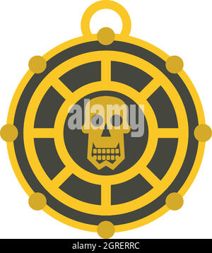 traditional mexican skull head flat style icon vector illustration ...