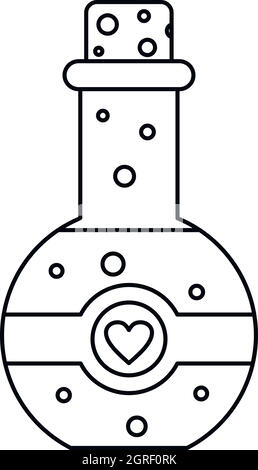 Magic potion icon. Outline magic potion vector icon color flat isolated ...