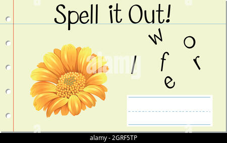 Spell it out flower illustration Stock Vector Image & Art - Alamy