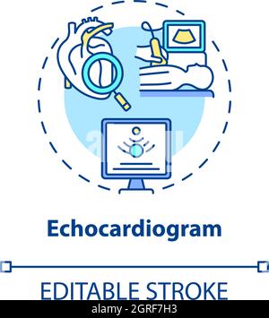 cardiac ultrasound, echocardiogram vector icon Stock Vector Image & Art ...